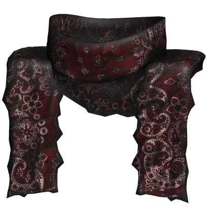 Long Emo Vkei Raggedy Scarf Red Paisley | Roblox Item - Rolimon's
