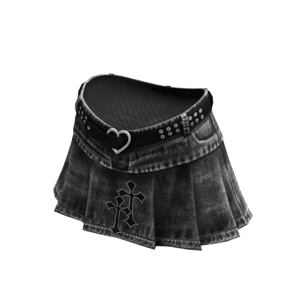 Y2K Urban Denim Rok Mini Denim Salib Abu-abu - Roblox