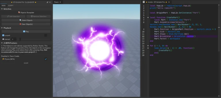 VFX Scripter Pro — simplifies scripting effects