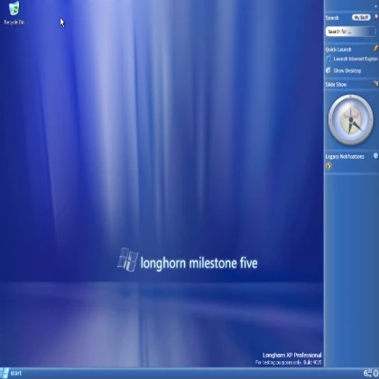 Windows Longhorn (Pre-Reset Build)