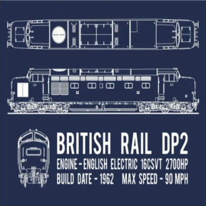 British Rail DP2 Diesel Locomotive Blueprint