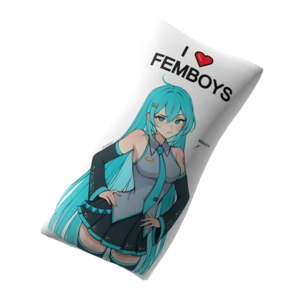 Hatsune Miku Pillow - I ️ FEMBOYS | Roblox Item - Rolimon's