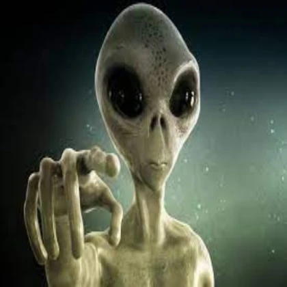 very cool alien pointing at you