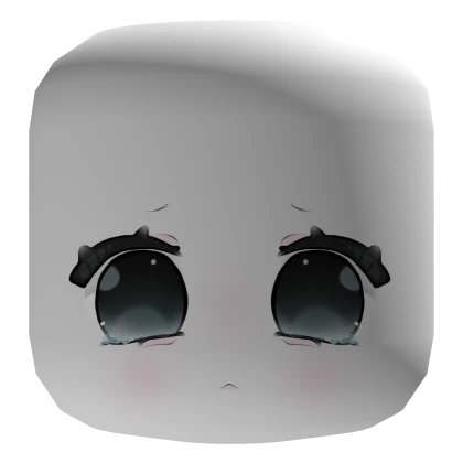kawaii sad crying anime cute face blush - white | Roblox Item - Rolimon's