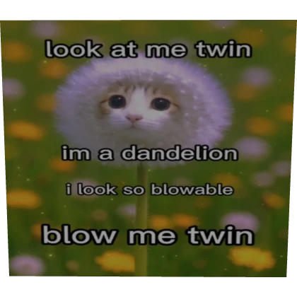 Look at me twin im a dandelion brain rot meme cube | Roblox Item ...