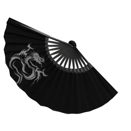 black japanese dragon bamboo folding doma fan | Roblox Item - Rolimon's