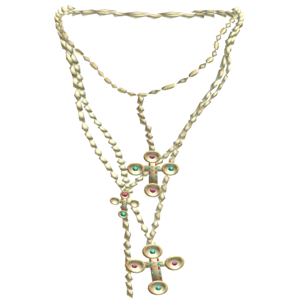 Y2k Jeweled Cross Necklaces 3.0 (Multicolor Gold) | Roblox Item - Rolimon's
