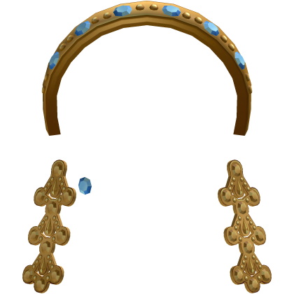 Cleo De Niles Diadema y Pendientes Dorados - Roblox