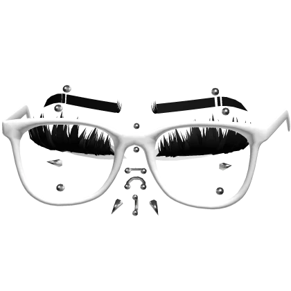 punk lashes w white glasses + piercings | Roblox Item - Rolimon's