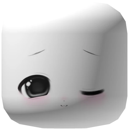 ୨୧ cutecore anime chibi winking face mask - white | Roblox Item - Rolimon's