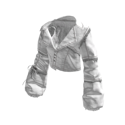 BB White Oversized Y2K Denim Jacket - Roblox