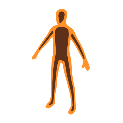 Aura contour corps orange (+ tête) - Roblox