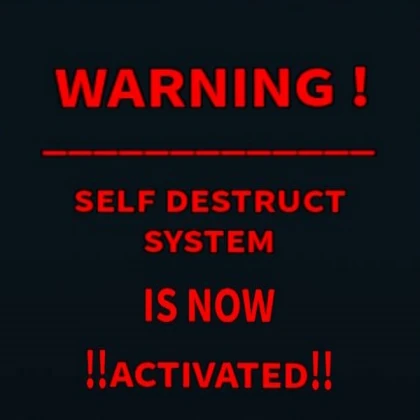 Bluewood self destruct screen