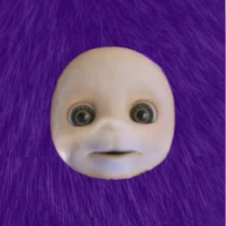 Realistic teletubbie face (Tinky Winky)