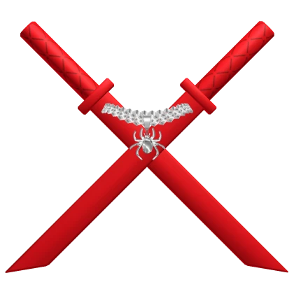 Sammy Red Swords and Silver Chain Spider Necklace | Roblox Item - Rolimon's