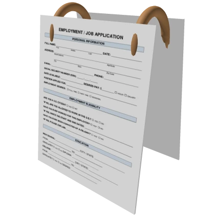 Unsigned Job Application | Roblox Item - Rolimon's