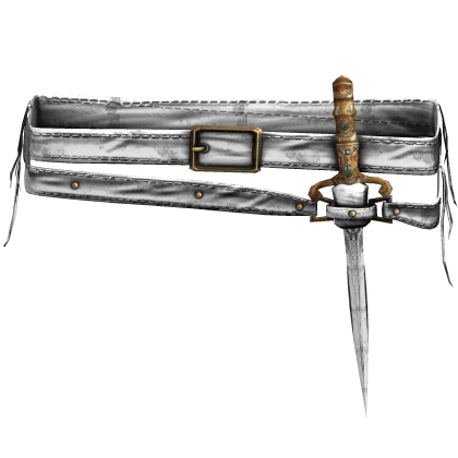 Vintage Gold Sword Leather Belt White | Roblox Item - Rolimon's