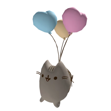 Pusheen cat flying around you with heart ballons | Roblox Item - Rolimon's