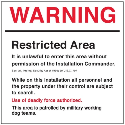 Roblox Restricted area sign
