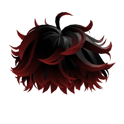 Black & Red Fluffy Hair | Roblox Item - Rolimon's