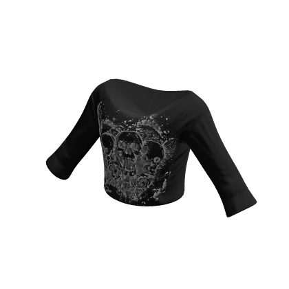 Black Off Shoulder Crop Top | Roblox Item - Rolimon's