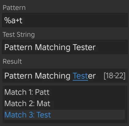 Pattern Matching Tester