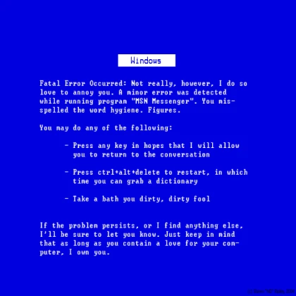 blue screen