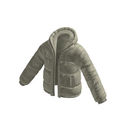 Oversized Stylish Puffer Jacket - Beige | Roblox Item - Rolimon's