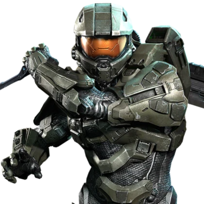 Master Chief holding a knife
