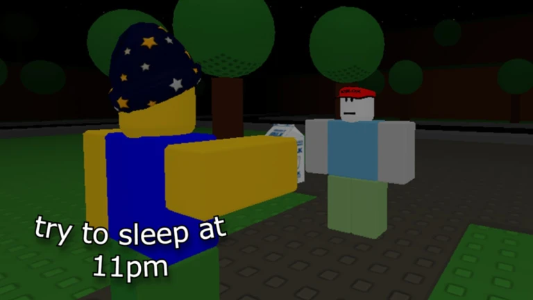 tente dormir às 23:00 - Roblox