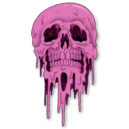 TB PNG Pink Drippy Skull Y2K Emo