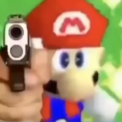 Mario pointing gun