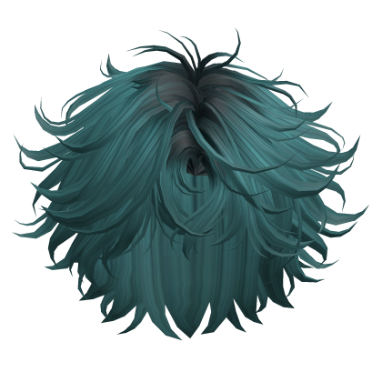 Dark Teal Messy Wavy Middle Part Hair - Roblox