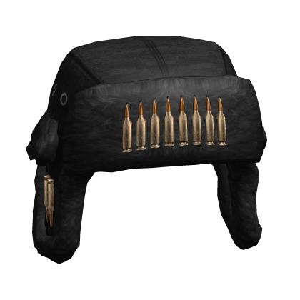 ขนสัตว์สีดําฤดูหนาว Ushanka w Armor Bullets - Roblox