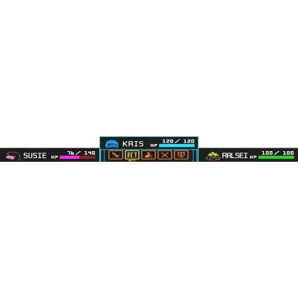 Deltarune Party Bar: Susie - KRIS - Ralsei | Roblox Item - Rolimon's