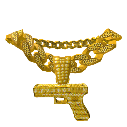 Iced Golden Glock Chain - Block - Roblox