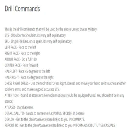 roblox military commands