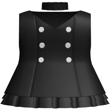 ノ♡ black button up dress with ruffled choker | Roblox Item - Rolimon's