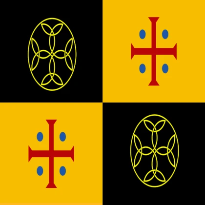 flag of lotharingia w/ carolingian cross