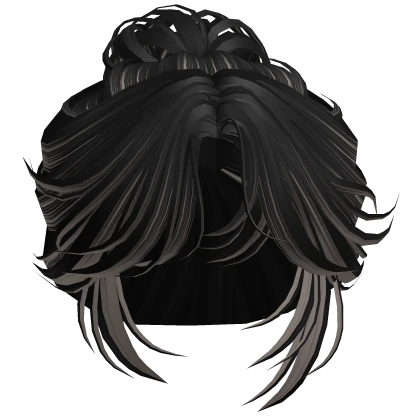 Samurai Messy Anime Bun (Black&Ash) | Roblox Item - Rolimon's