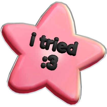 I tried :3 Star Pin - Pink | Roblox Item - Rolimon's