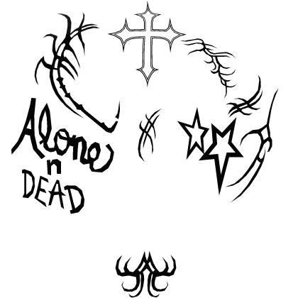 Gangster Full Face Tattoo Y2K Rapper de tinta negra - Roblox