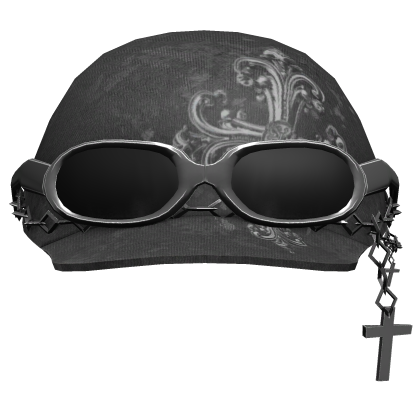 Topi Silang Y2k Abu-abu Gelap Dengan Kacamata Diangkat - Roblox