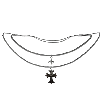 silver double stacked cross necklace | Roblox Item - Rolimon's
