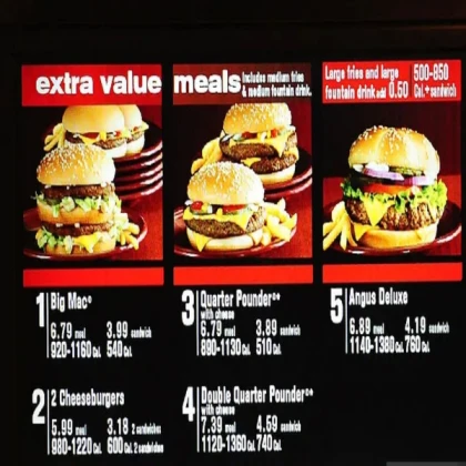 mc donalds menu
