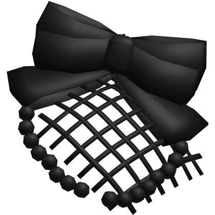 Stunning Beaded Mesh Bow Headwear in Black | Roblox Item - Rolimon's