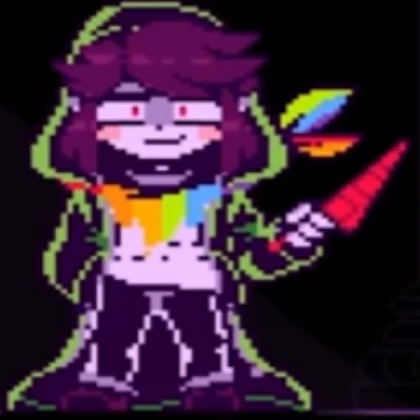 Storyshift chara facing demons battle sprite