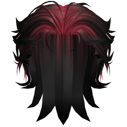 애니메이션 남성 레이어드 슬리피드 헤어 - 레드&블랙 - Roblox