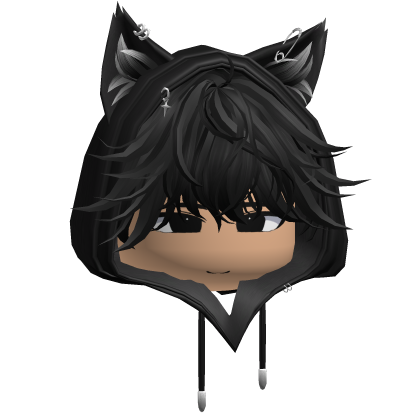 Anak Emo Lucu dengan Hood Cat Lucu (Hitam) - Roblox