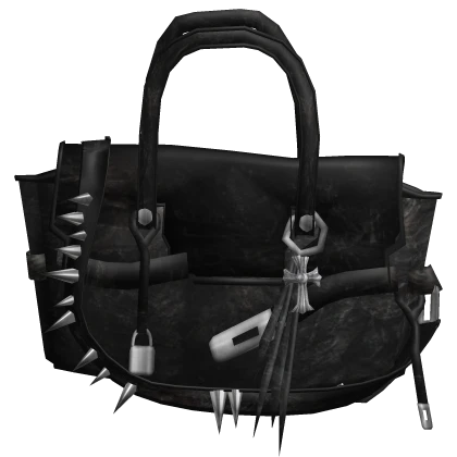 Y2K Grunge Leather Cross Chain Metal Handbag Black | Roblox Item ...
